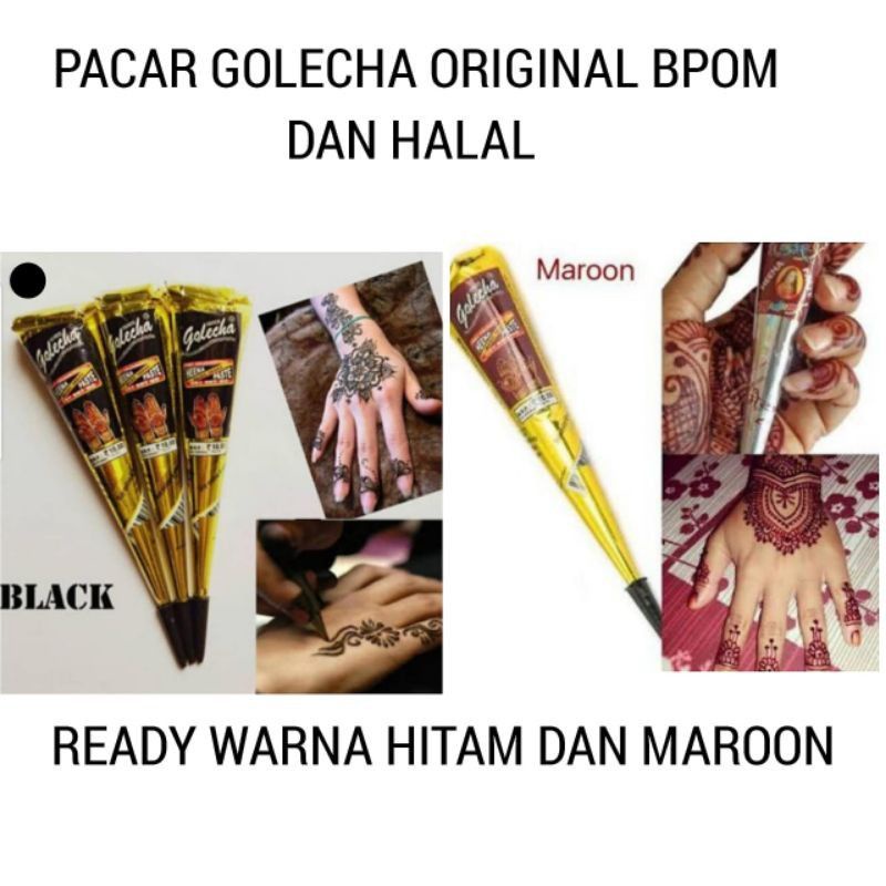 Jual HENNA MAROON WARNA GOLECHA MAROON. HITAM. MIRCHI. RED CHERY ...