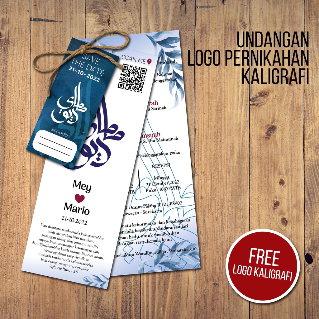 Jual Undangan Pernikahan Hangtag Islami - Logo Pernikahan Kaligrafi ...