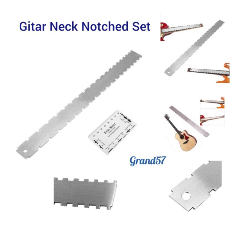 Jual Gitar Neck Notched Ruler Fret Fingerboard Edge Straight Fret Ruler ...