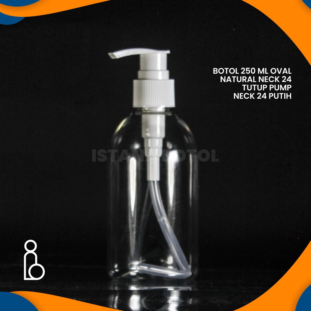 Jual BOTOL PUMP 250ML OVAL / BOTOL PLASTIK 250 ML PUMP OVAL TUTUP PUMP ...