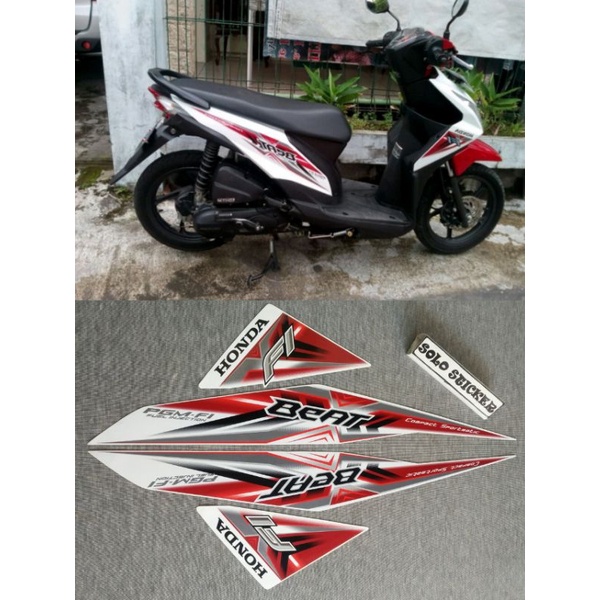 Jual STIKER STRIPING STANDAR BEAT 2015 MERAH PUTIH | Shopee Indonesia