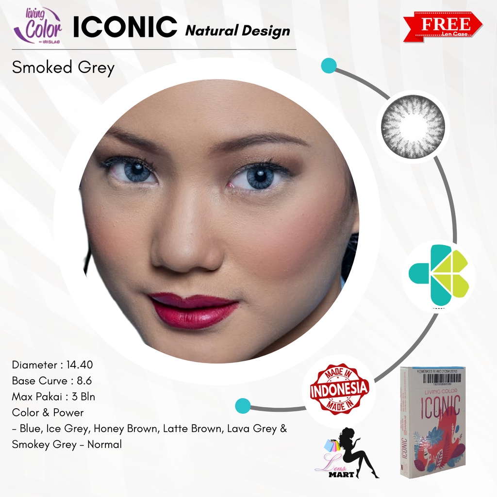 Jual Softlens Living Color Iconic Dia. 14.40 By Irislab - Normal ...
