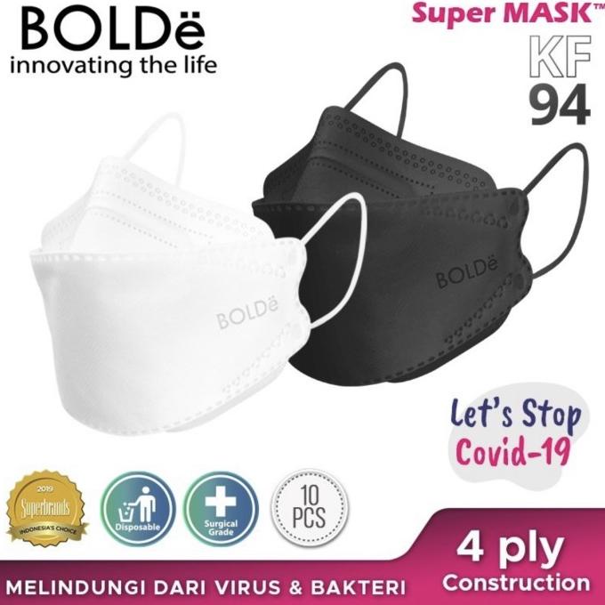 Jual BOLDE MASKER 4D KOREAN KF94 4PLY ISI 10 PCS | Shopee Indonesia