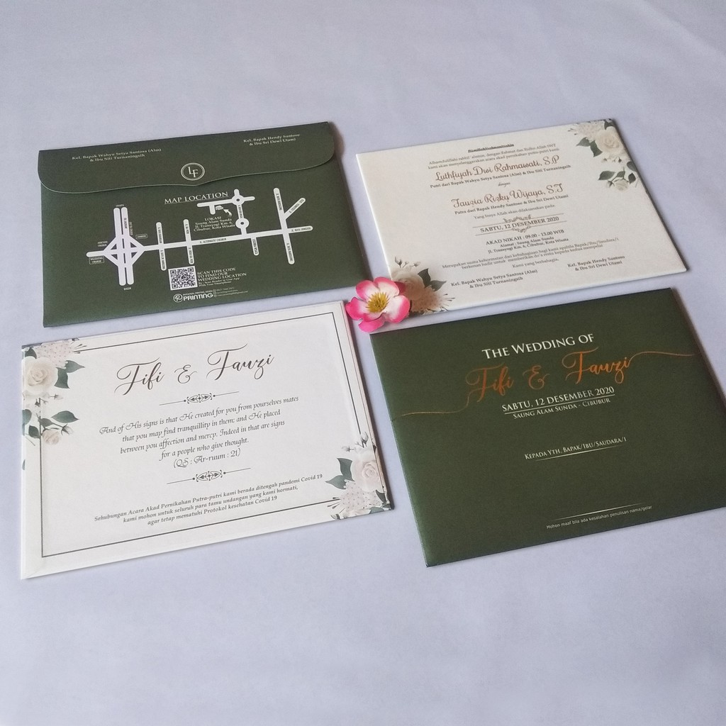 Jual Undangan Pernikahan Hardcover Hijau 16x22cm (Sample) | Shopee ...