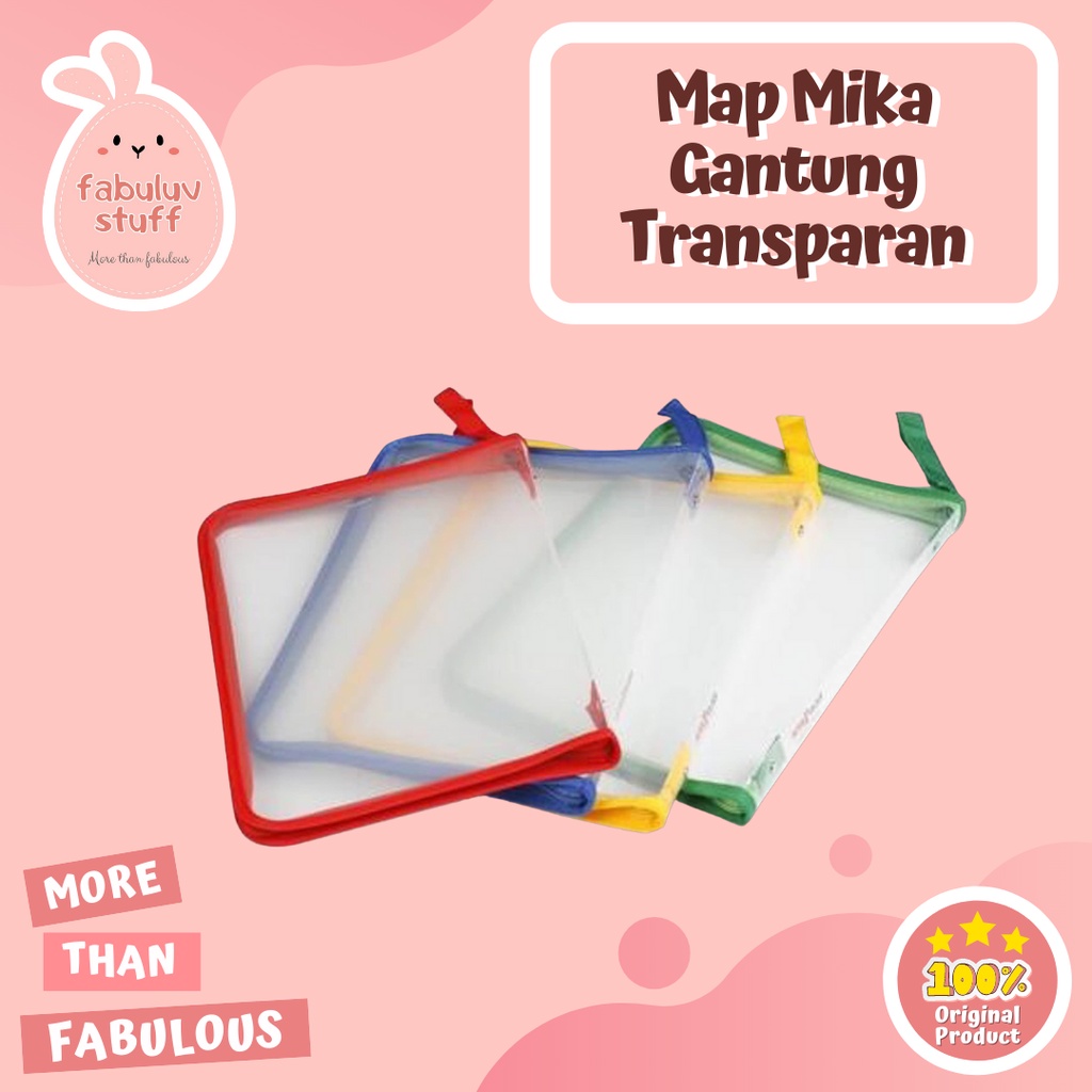 Jual ATK ~ Map Tas Resleting Mika Folio Transparan Tebal | Shopee Indonesia