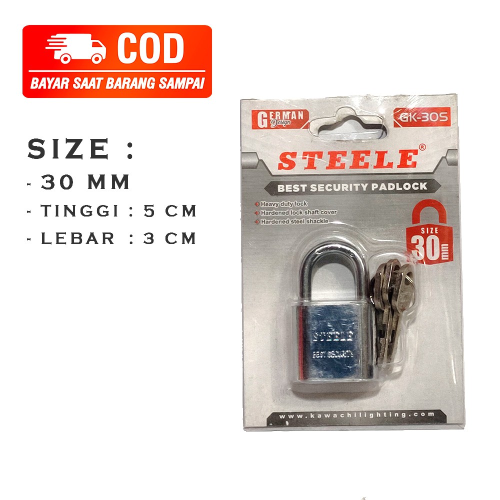 Jual GEMBOK PUTIH 30 MM LEHER PENDEK | Shopee Indonesia