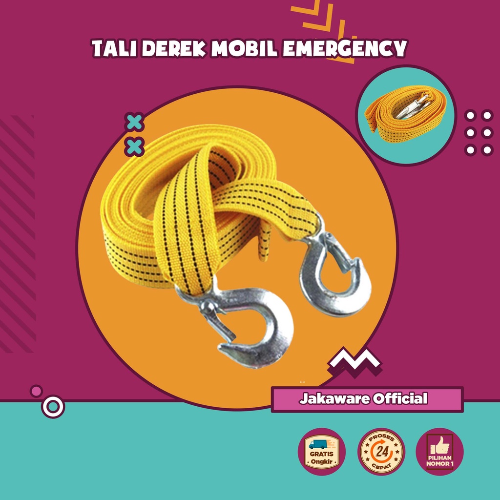 Jual TALI DEREK MOBIL EMERGENCY TOW ROPE U TIPE PENGIKAT TOWING ...