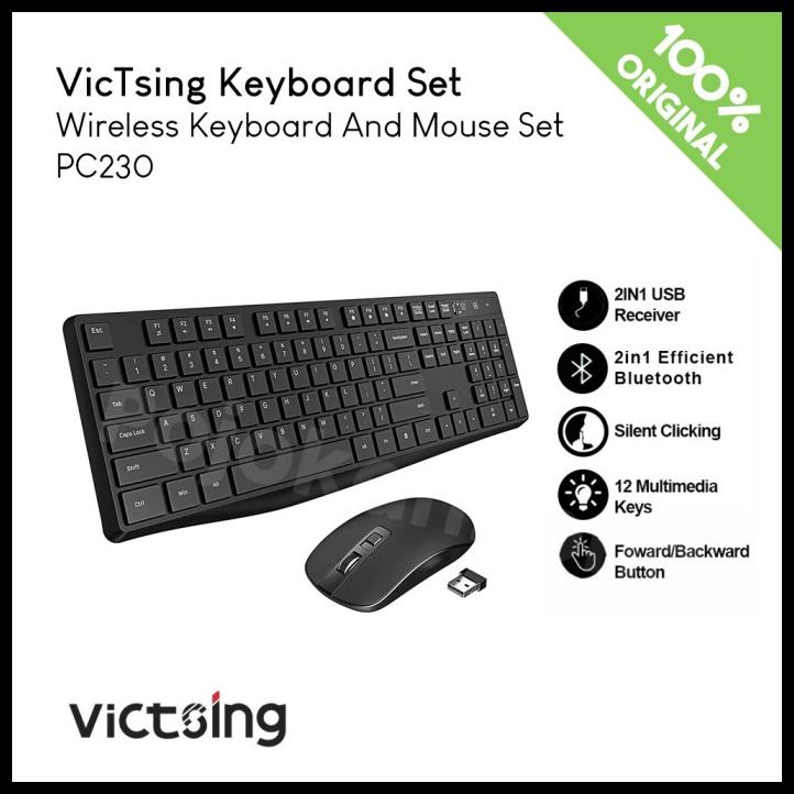 Jual Victsing Pc230 Wireless Keyboard And Mouse Set | Shopee Indonesia