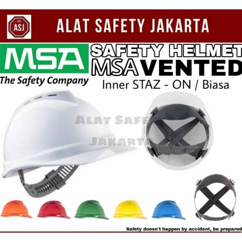Jual Helm Safety Proyek MSA Lokal Vented Inner Staz On/ Inner Biasa ...