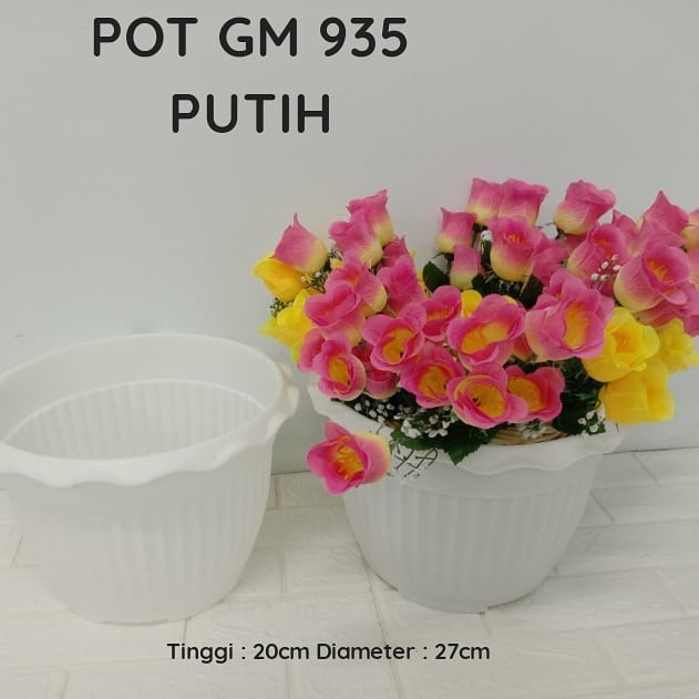 Jual Pot Bunga Gm 935 Putih / Bukan Tawon/ Phylia | Shopee Indonesia