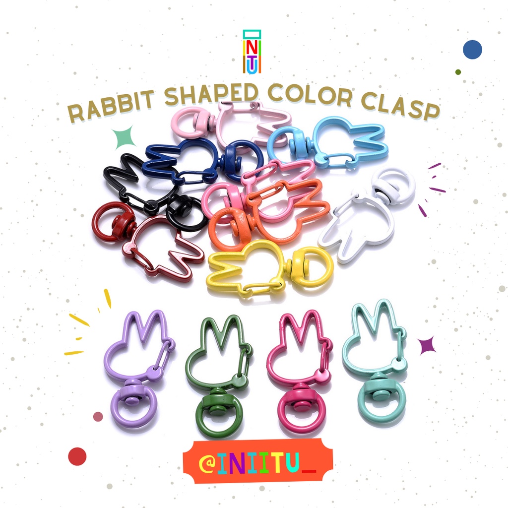 Jual [Colored Rabbit Clasp] Lobster Hook Ring Kelinci PerBIJI Warna ...