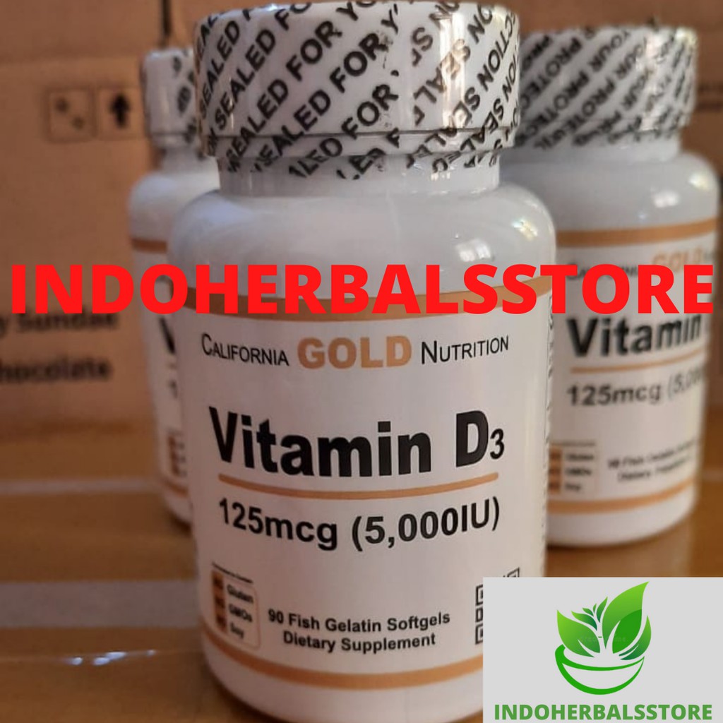 Jual California Gold Nutrition Vitamin D3 125 Mcg 5000 IU 60 Softgels ...