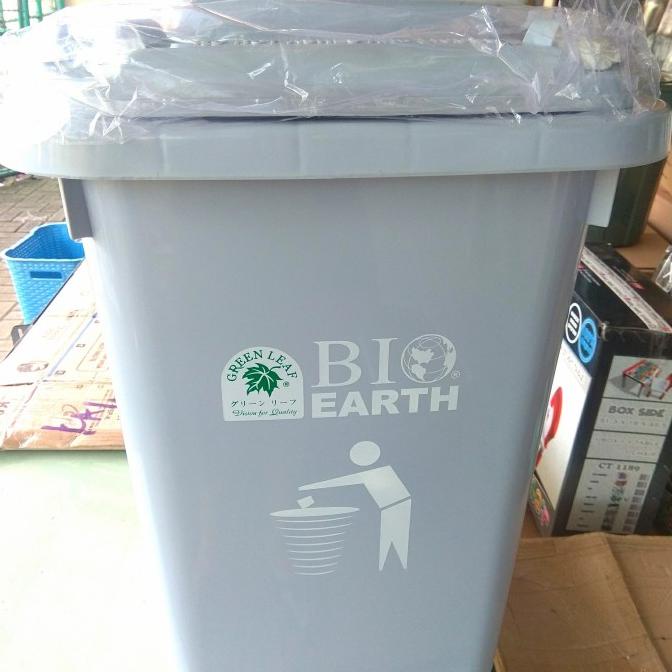 Jual TONG SAMPAH RODA BIO 58 LITER GREEN LEAF 2134/DUSTBIN RODA 58 ...