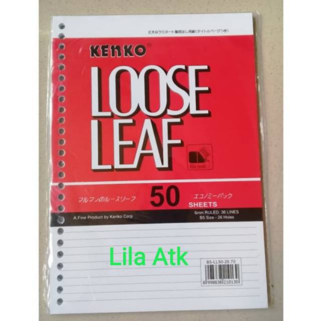 Jual Isi Binder /Loose Leaf B5 isi 50lbr "Kenko" | Shopee Indonesia