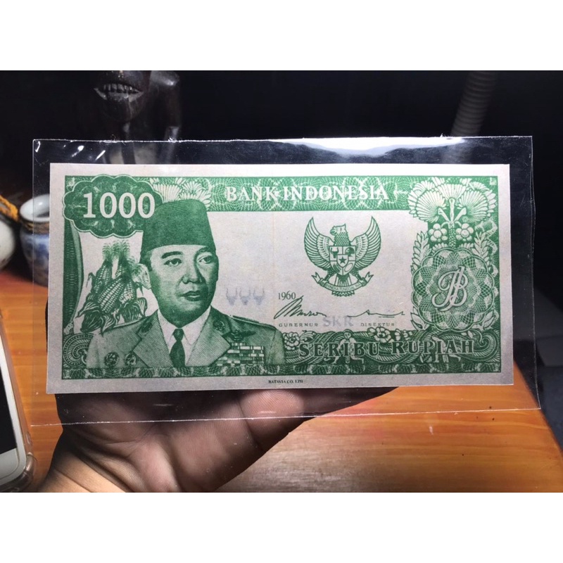 Jual Uang Kuno Soekarno 1000 Rupiah Hijau 1960 Gendong Anak 2 | Shopee ...