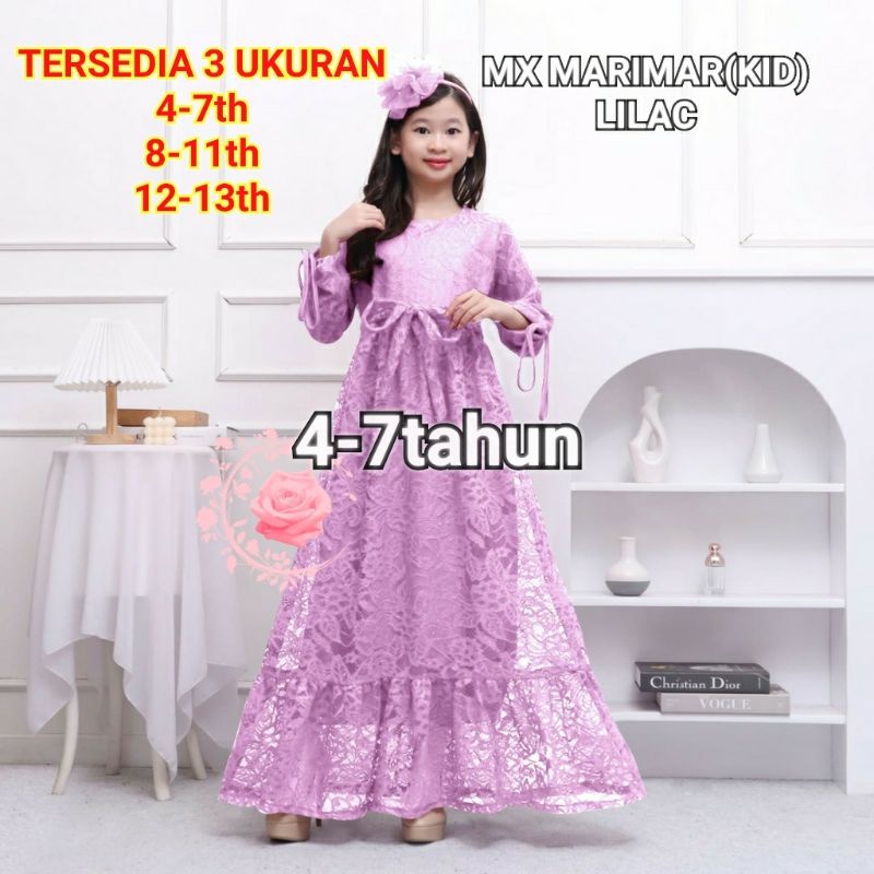 Jual Kid Maxi Dress Marimar(4-7)th - (8-11)th (12-13)th Pakaian Dress ...