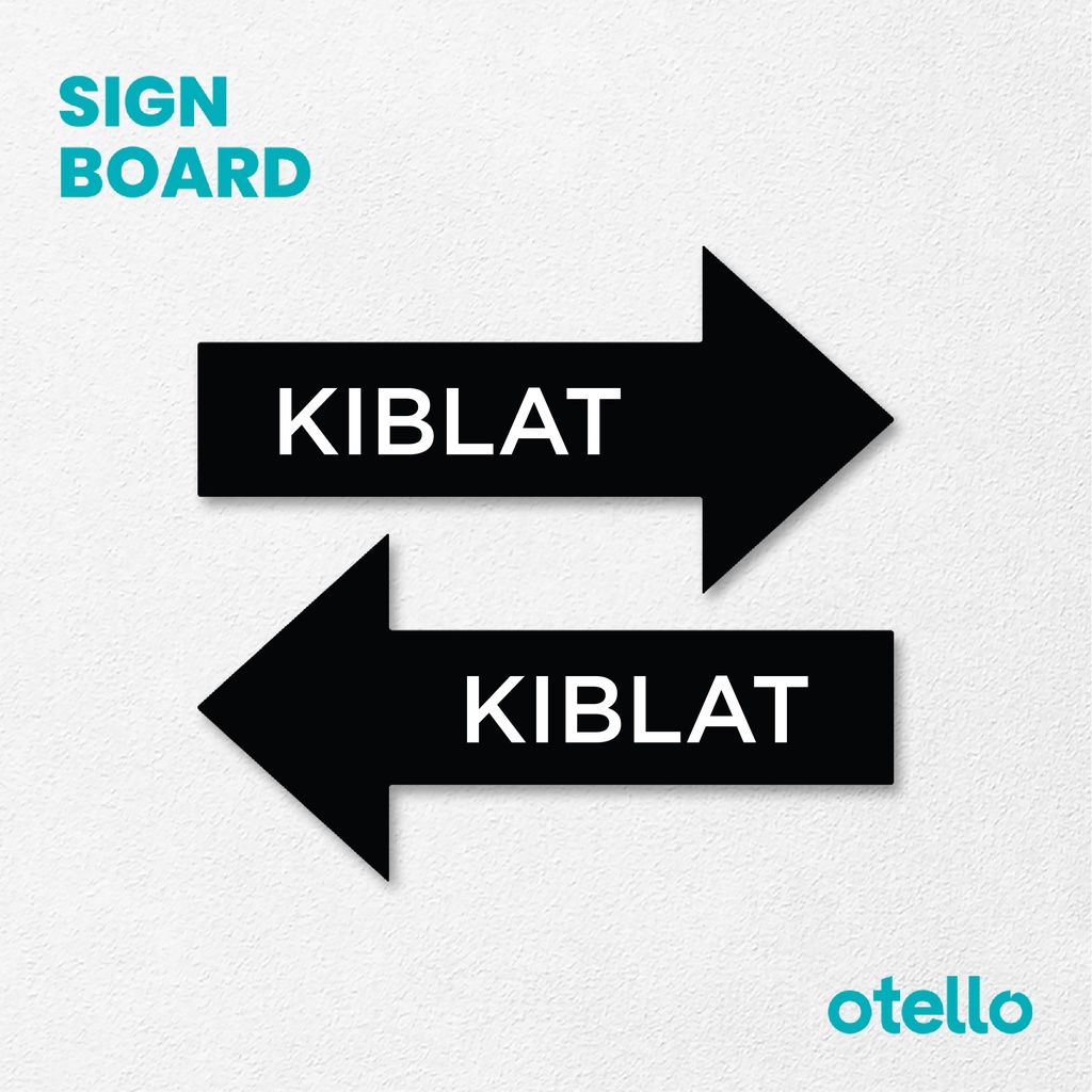 Jual Arah Kiblat Panah Papan Sign Board Akrilik Print Sign Label ...