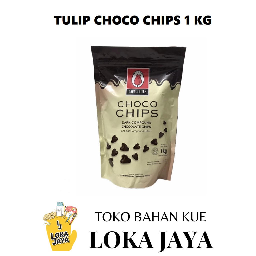 Jual TULIP CHOCO CHIP COKLAT COMPOUND 1 KG | Shopee Indonesia