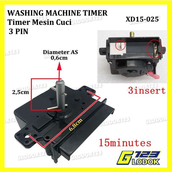 Jual Timer Mesin Cuci Pencuci 2 Tabung Sharp Toshiba 3P Pin Socket ...