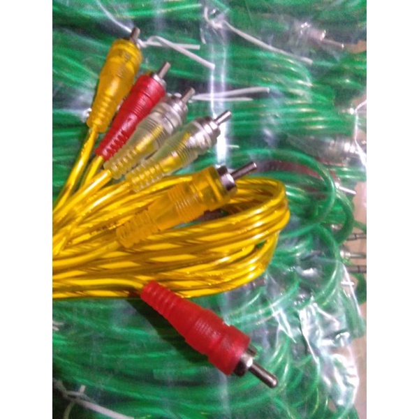 Jual kabel RCA audio 3-3 transparan | Shopee Indonesia