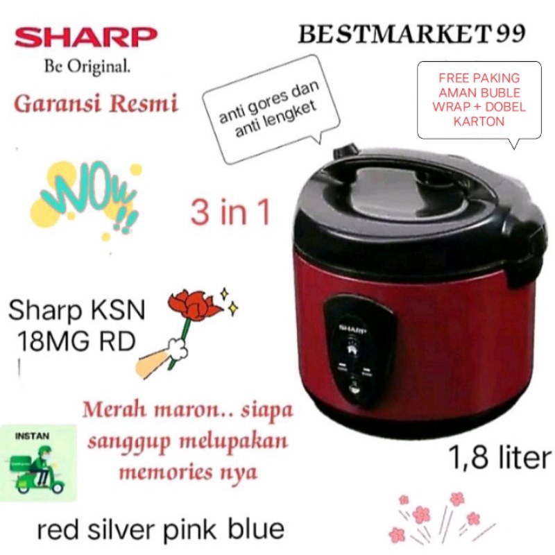Jual PROMO MAGIC COM SHARP KSN 18MG RICE COOKER 1,8 LITER FREE PAKING ...