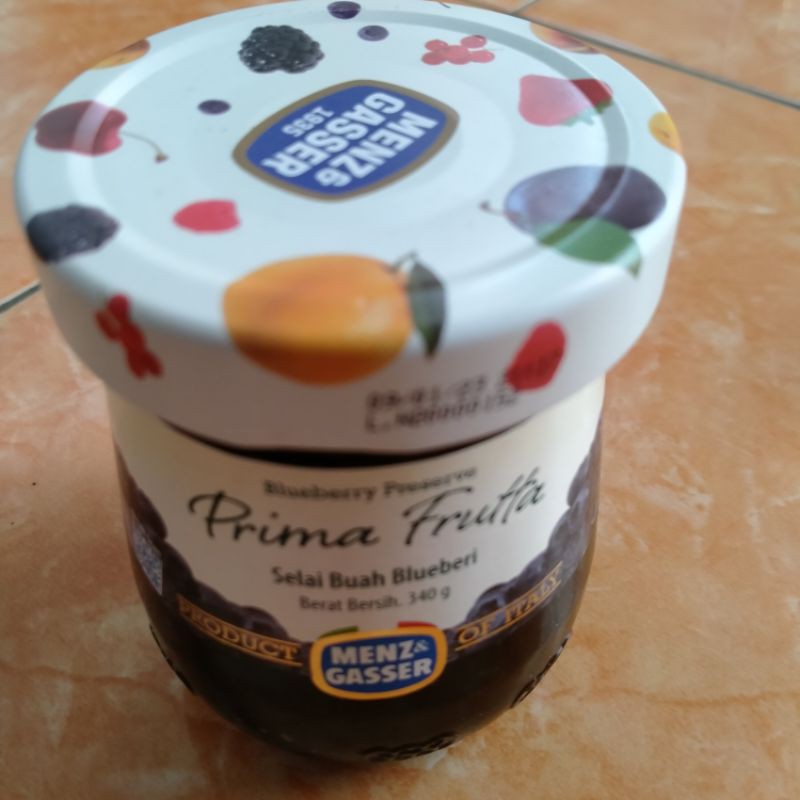 Jual selai prima frutta blueberry preserve jam 340gr/selai blueberry ...