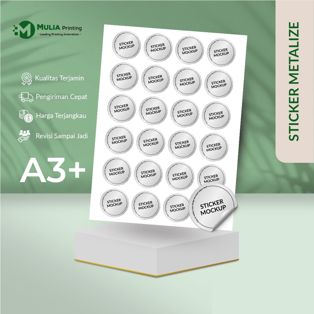 Jual Cetak Sticker Metalize Silver | Stiker | Metal | Chrome | Print ...
