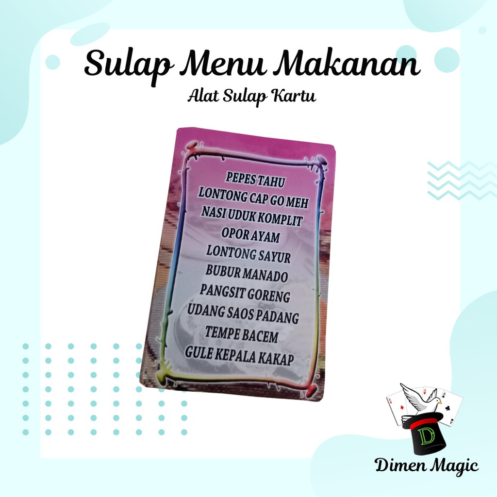 Jual Magic Menu Makanan | Alat Sulap | Sulap Kartu | Dimen Magic ...