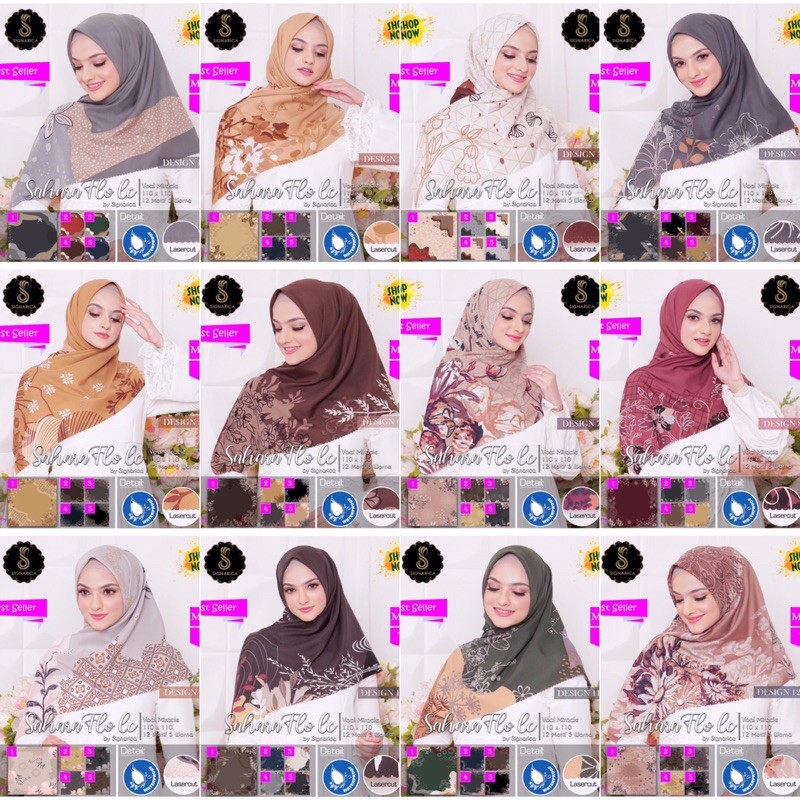 Jual (Part 1) PILIH MOTIF Sahara Flo Lc by Signarica | Kerudung/jilbab ...