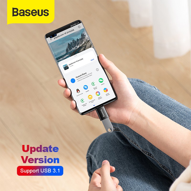 Jual BASEUS Mini Adaptor OTG TYPE C USB 3.1 Connector Android OTG ...