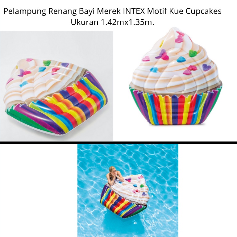 Jual Pelampung INTEX Cupcake Inflatable Pool Float Custom Shape Raft ...