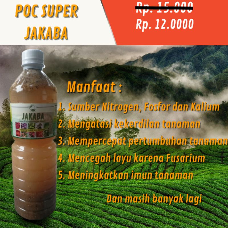 Jual Pupuk Organik Cair (POC) Super air + Jamur Jakaba 1.000ml | Shopee ...