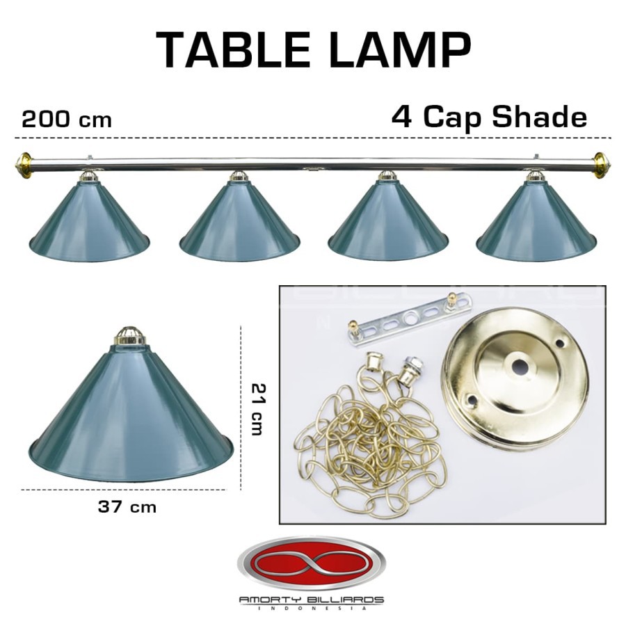 Jual LAMPU MEJA BILLIARD ( BILLIARD TABLE LAMP ) 4 CAP SHADE | Shopee ...