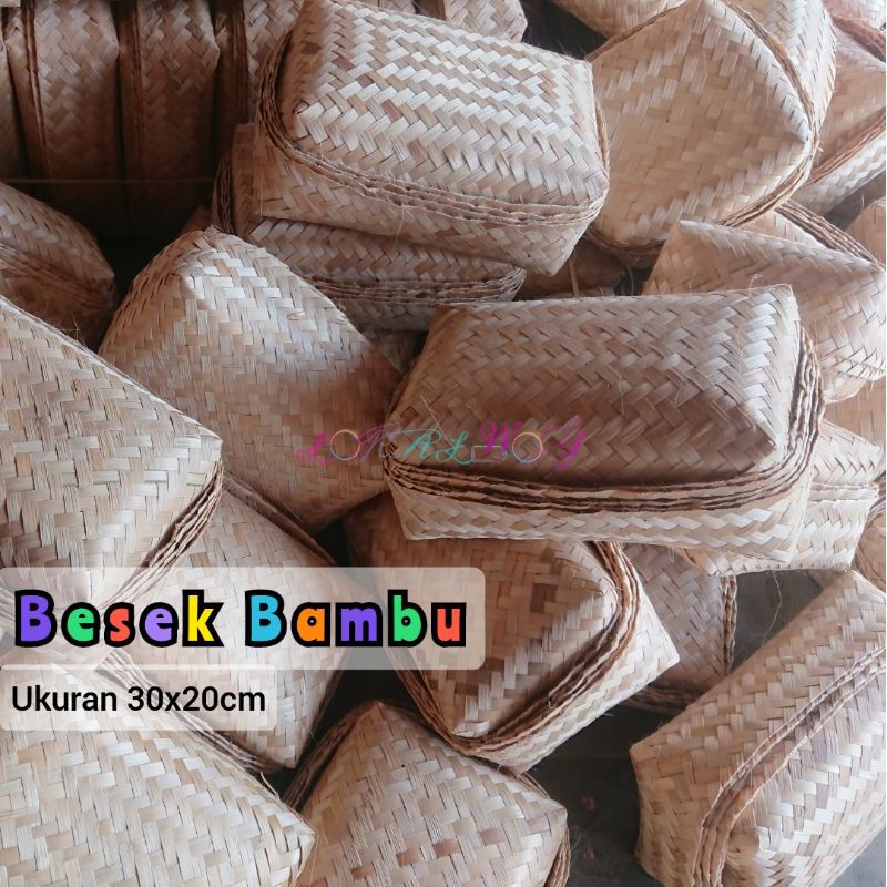 Jual Grosir Besek Bambu persegi panjang 20x30 Besek Bambu Natural ...