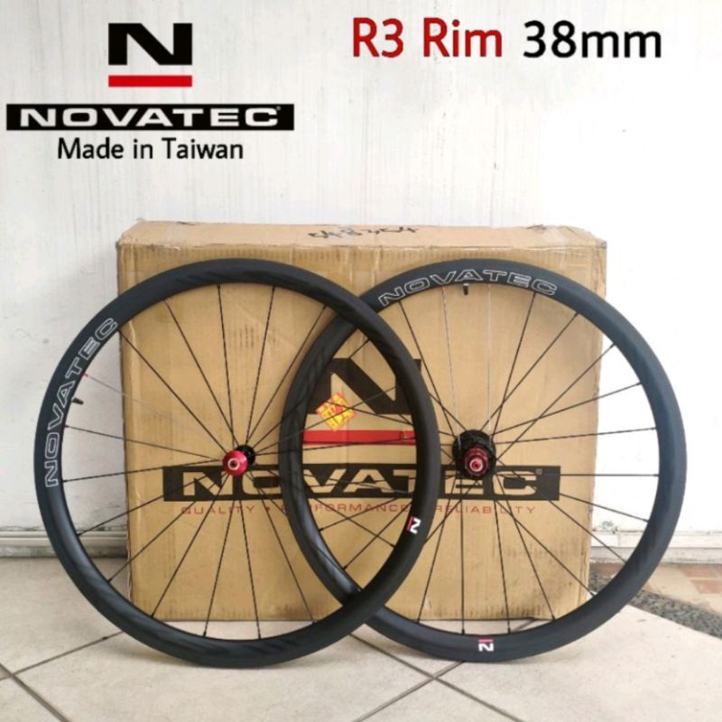 Jual Wheelset 700c Carbon Novatec R3 rim brake suport Tubeless made in ...