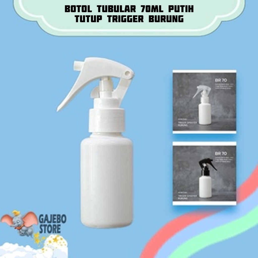 Jual BOTOL TUBULAR 70ML PUTIH SPRAY TRIGGER BURUNG N24 / BOTOL PET 70ML ...
