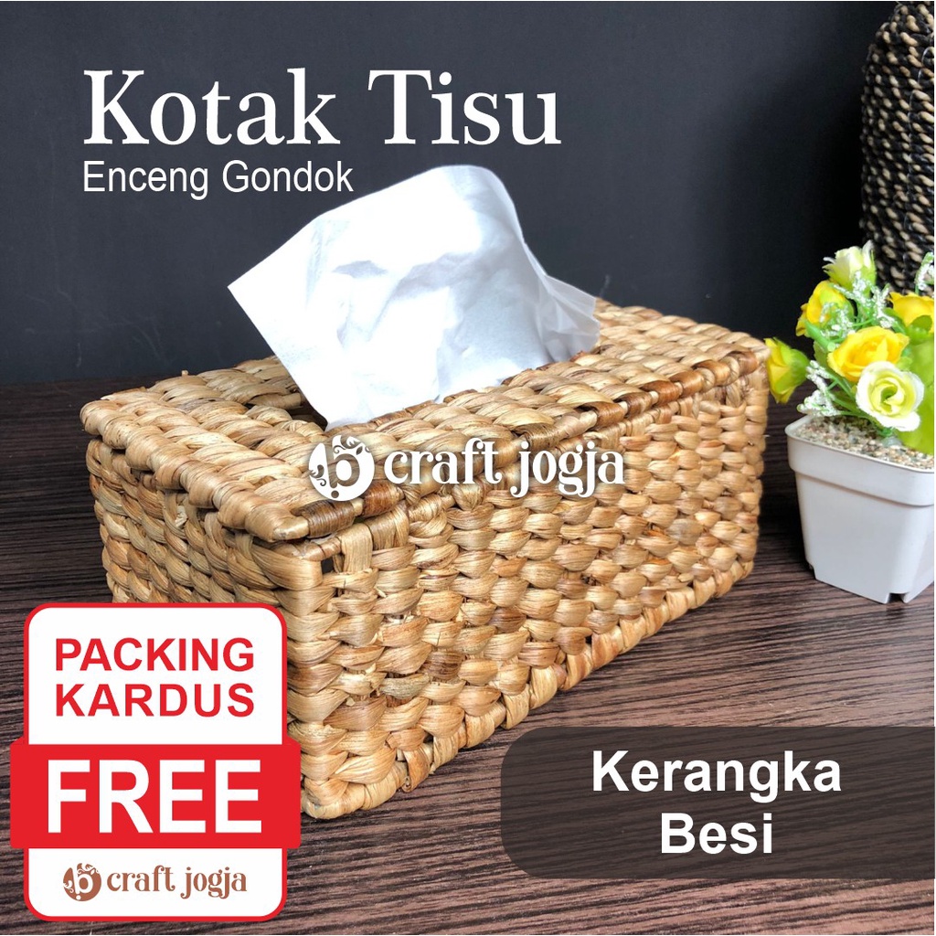 Jual Kotak Tisu Tempat Tissue Box Tisu Kerajinan Anyaman Enceng Gondok ...