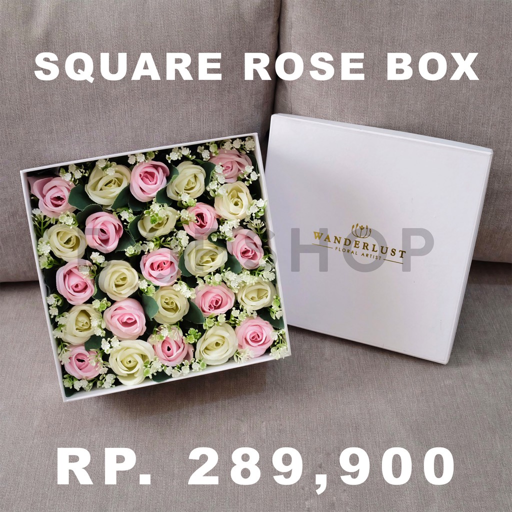 Jual ROSE BOX BUNGA BOX MAWAR PALSU ARTIFISIAL BOX MERAH FREE KARTU ...