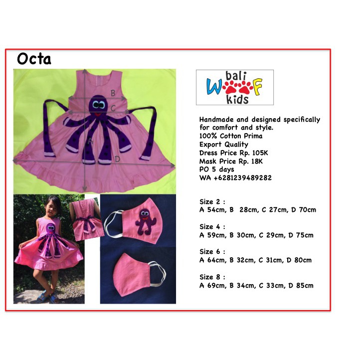 Jual Octa Girl Dress (with optional matching mask) | Shopee Indonesia