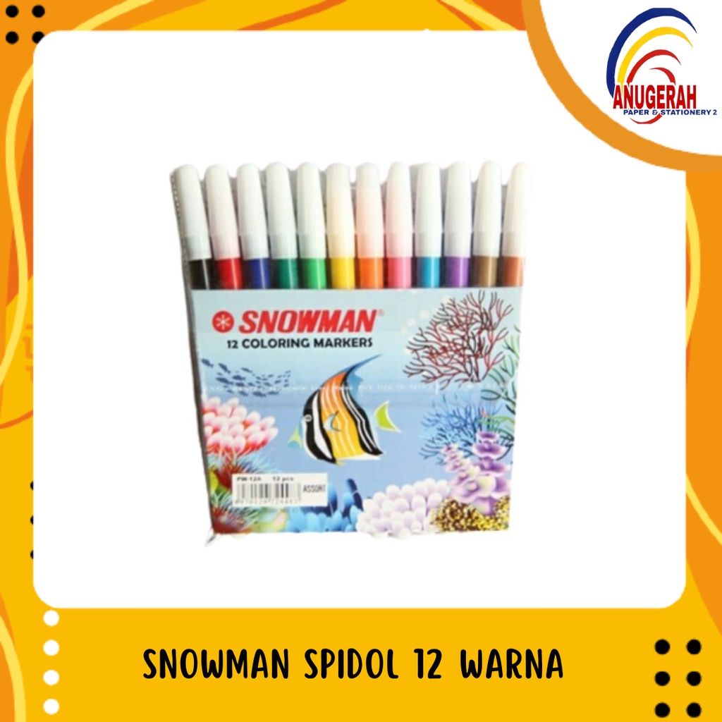 Jual SPIDOL SNOWMAN 12 WARNA (PAK) | Shopee Indonesia