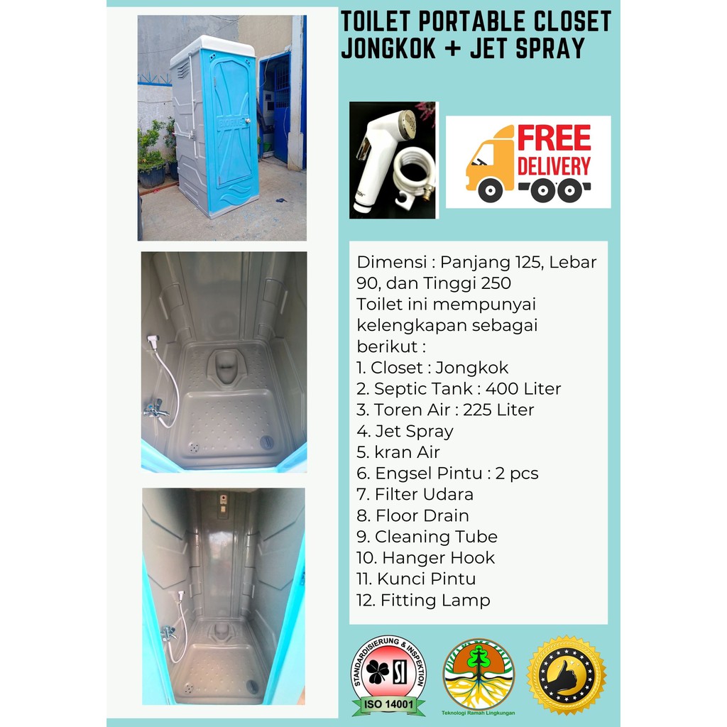Jual Kamar Mandi Portable Closet Jongkok+Jet Spray | Toilet Modern ...