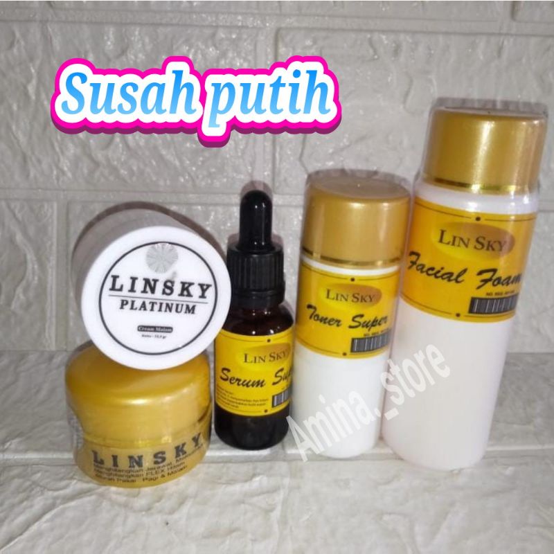 Jual 1 Paket susah putih krim linsky original/cream Linsky varian susah ...