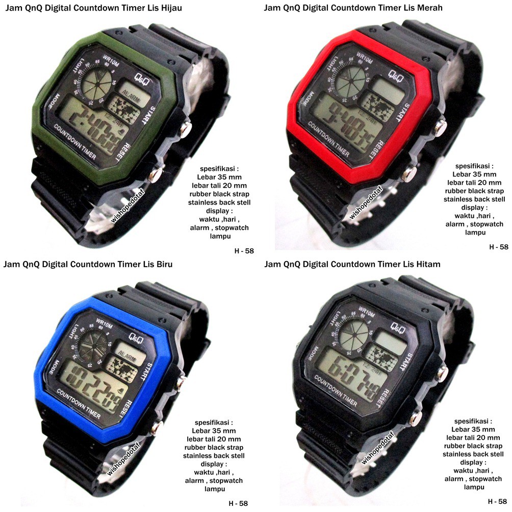 Jual Jam tangan pria digital qnq qountdown list | Shopee Indonesia