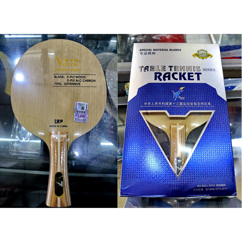 Jual Kayu Bet/bed Pingpong Kayu Bat Tenis Meja 729 Yellow Arylate- Carbon 7 ALC Original ...