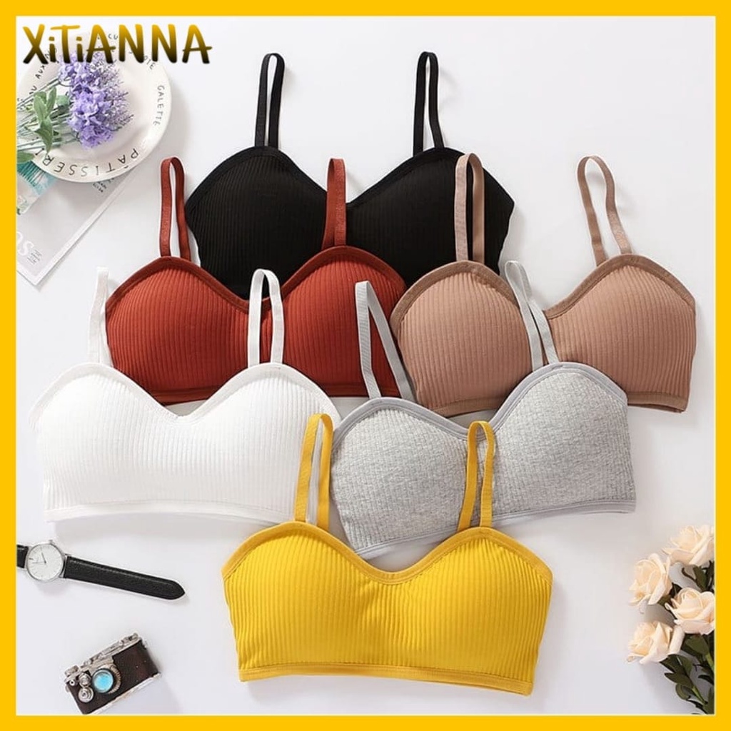 Jual XT Bra Wanita Tanpa Kawat Halus Push Up Bralette Elastis Sexy ...