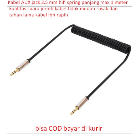 Jual Kabel AUX jack 3.5 mm hifi spring panjang max 1 meter kualitas ...