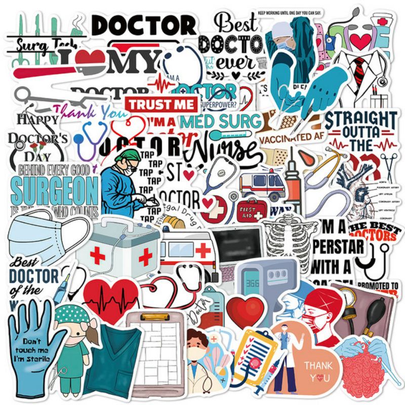 Jual Stiker Dokter Pack Stiker Medical Style 260224- Stiker Aesthetic ...