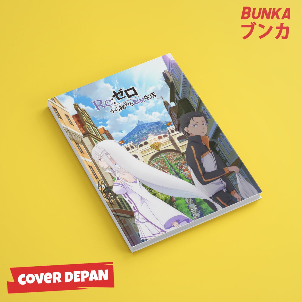 Jual Notebook Anime Re Zero Subaru x Emilia Hardcover A5 Buku Tulis ...