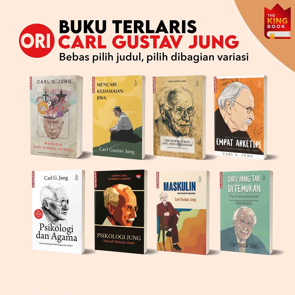 Jual Paket 8 buku carl gustav jung maskulin manusia dan simbol simbol psikologi dan agama diri ...