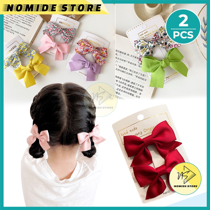 Jual Jepit Rambut Pita Polos Wanita Anak Anak Kain Import Sepasang ...